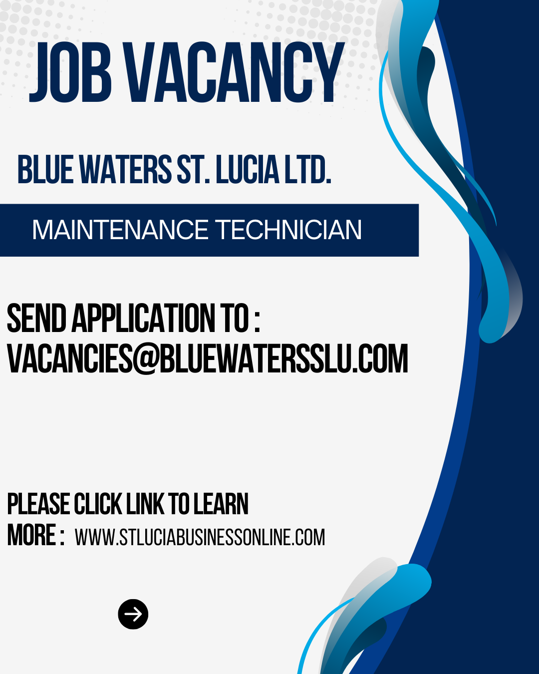 Vacancy for Maintenance Technician at Blue Waters St. Lucia Ltd. | St ...