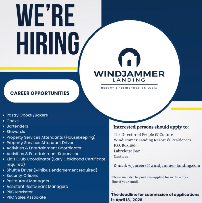 Multiple Vacancies at Windjammer Landing | St Lucia Business Online